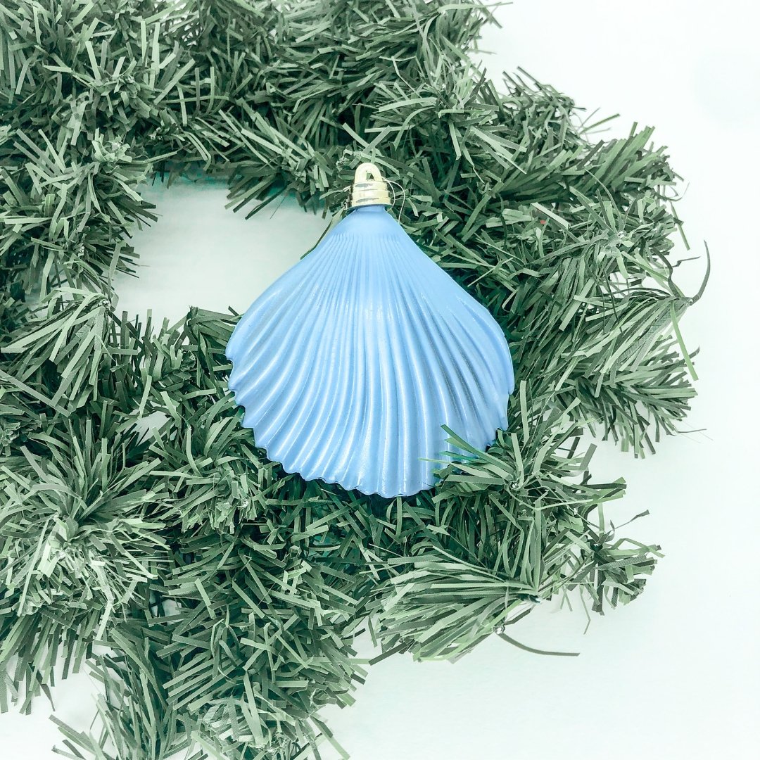 Concha Shell para Árvore de Natal Azul claro | Casa na Praia